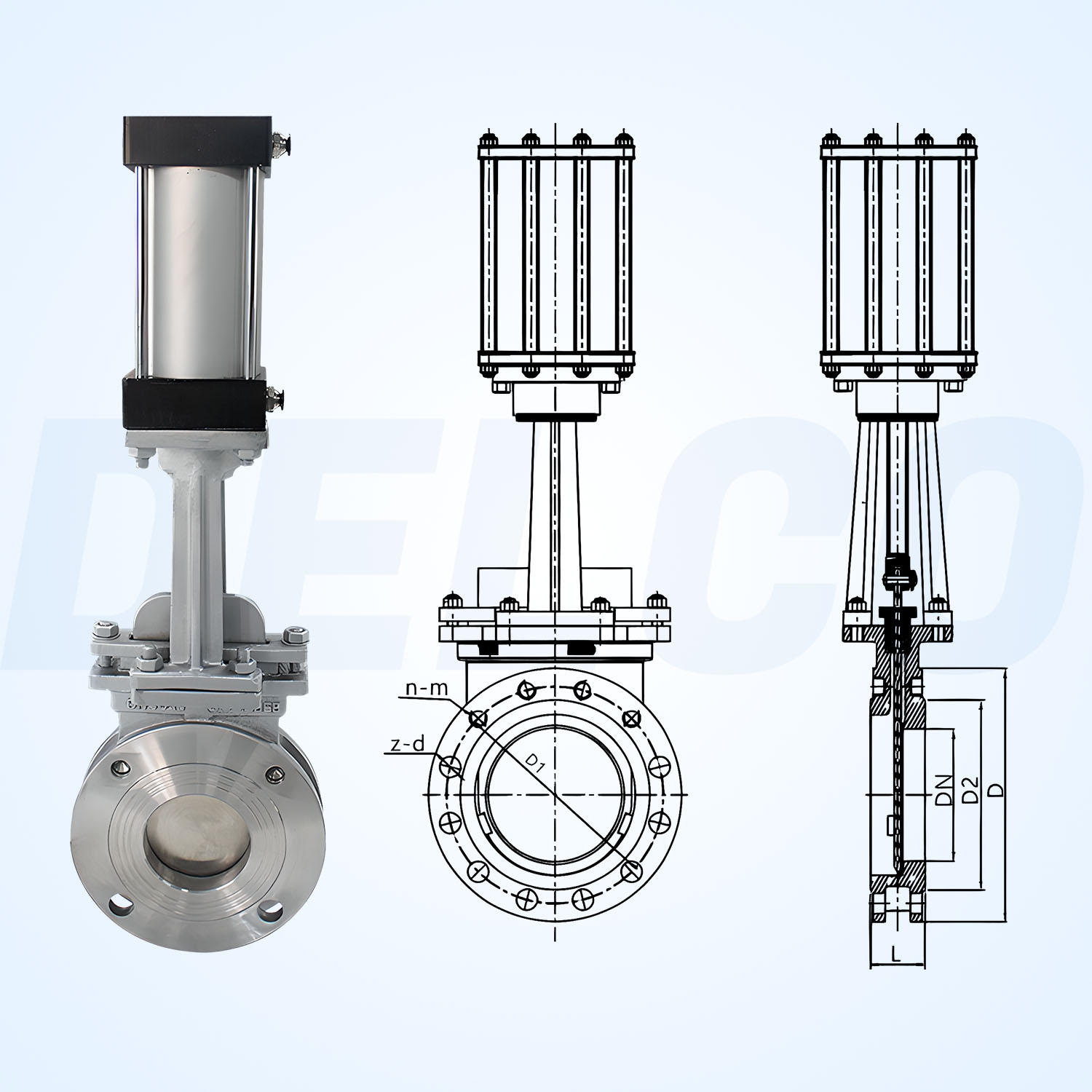 Pneumatic Actuator Knife Gate Valve-DELCO