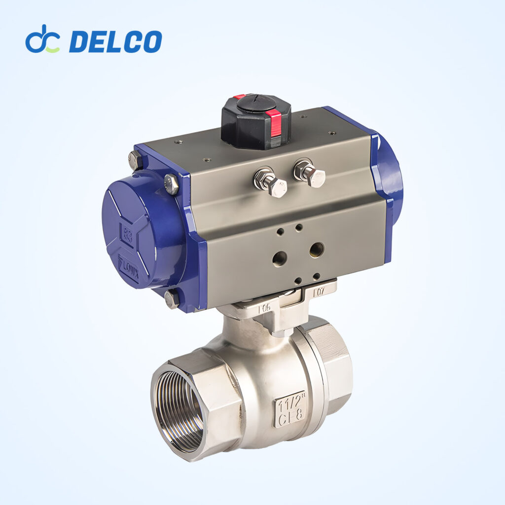 Pneumatic two-piece 2-way threaded ball valve-DK66-2PS