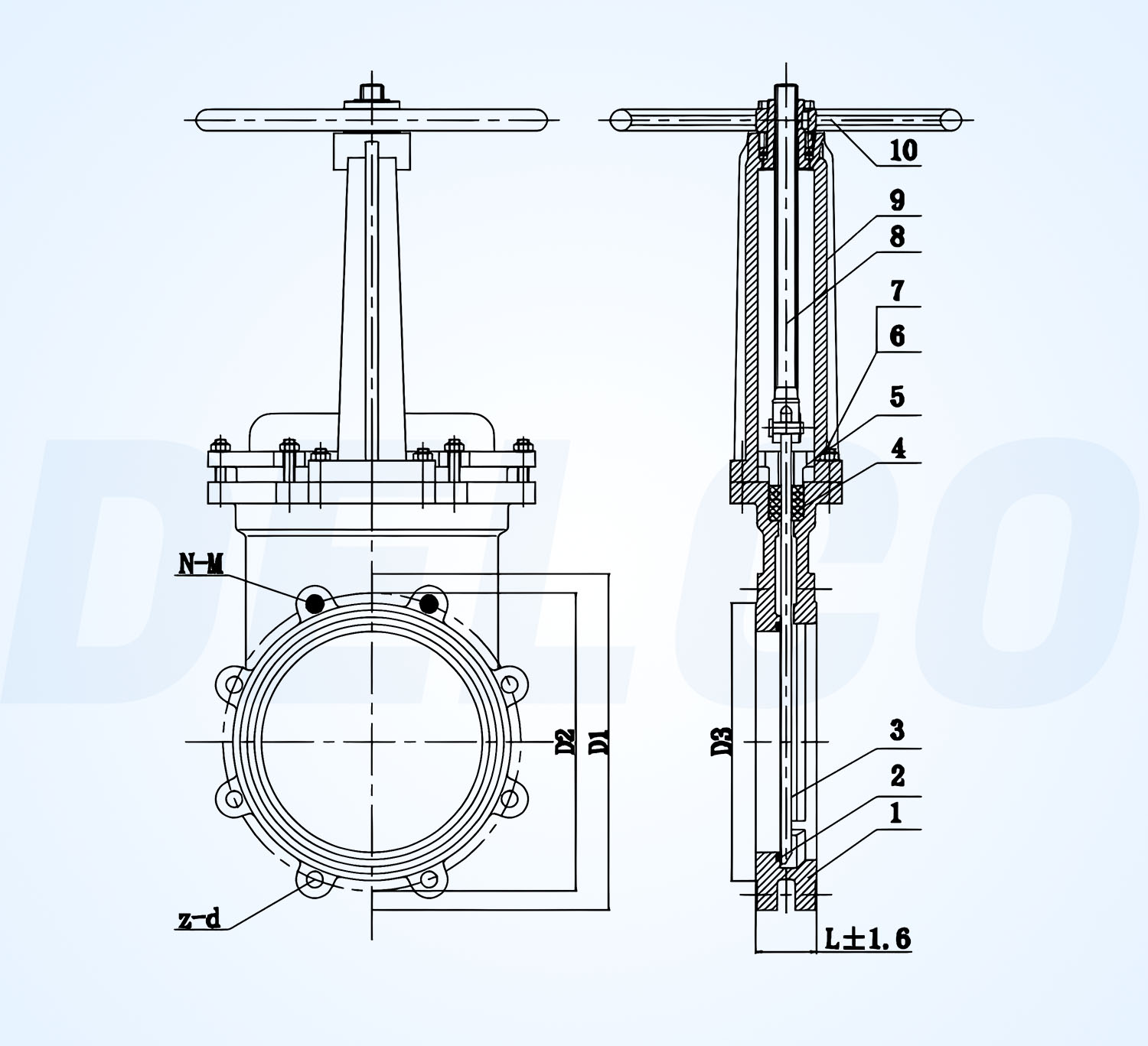 Motorized valves Electric knife gate valves-DELCO