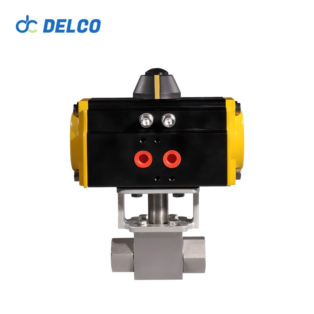 DELCO Pneumatic Actuated Double Union PVC Ball Valves
