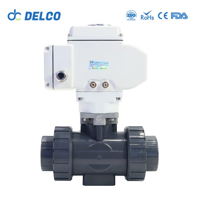 DELCO 3 Way Plastic PVC Electric Ball Valves-DK55-3PL - Control Valves ...