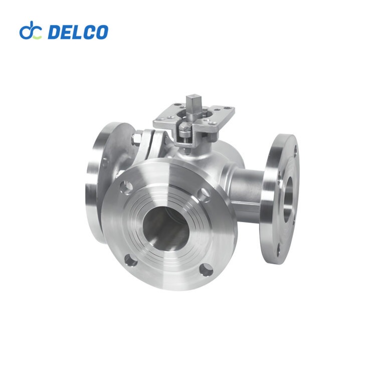 DELCO Flange 3 Way Motorized Ball Valves-DK55-TF