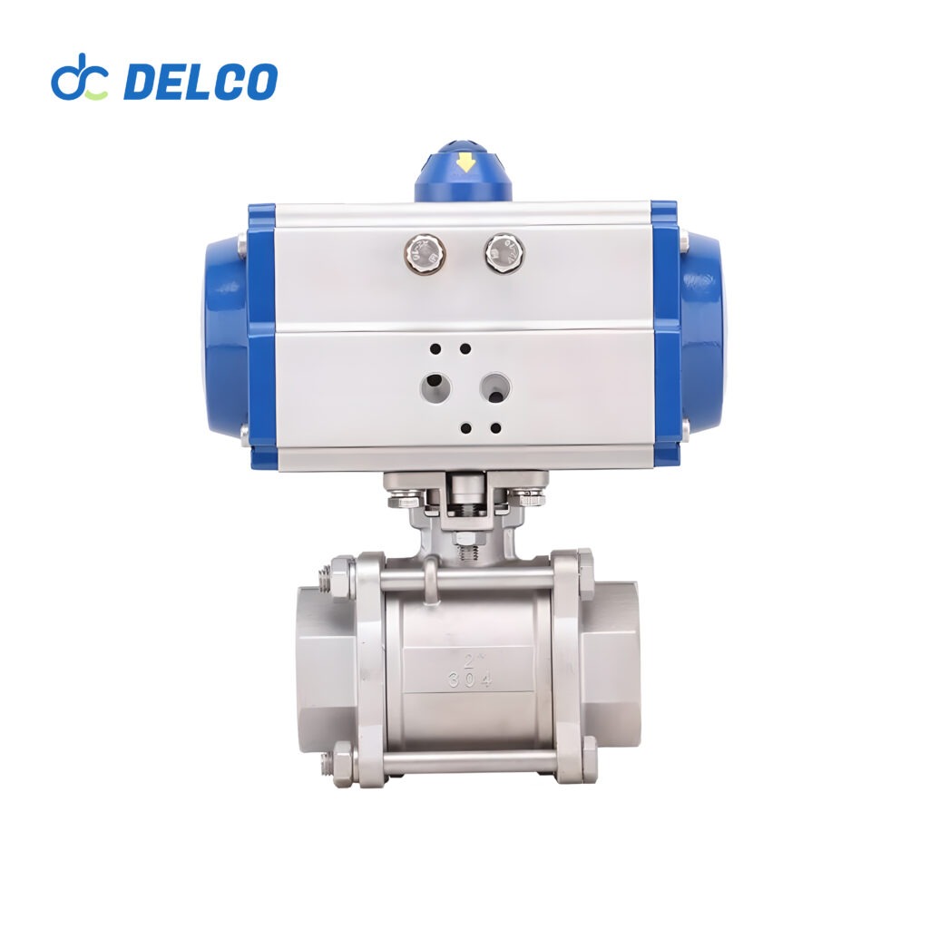 Pneumatic 3-piece 2-way threaded ball valves-DK66-3PS