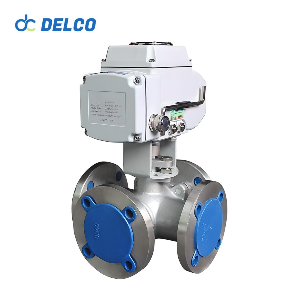 DELCO 4 Way Flange Motorized Ball Valves-DK55-4TF