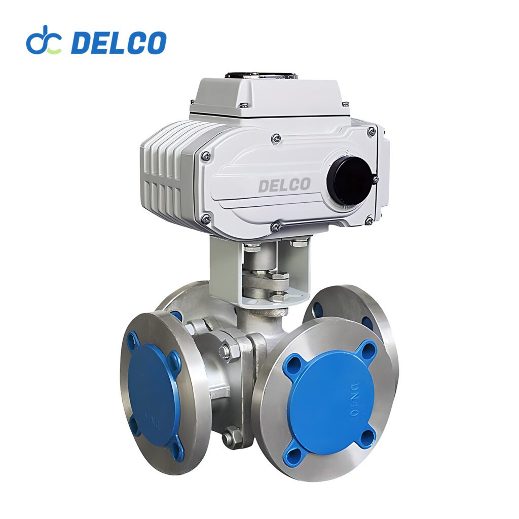 DELCO 4 Way Flange Motorized Ball Valves-DK55-4TF