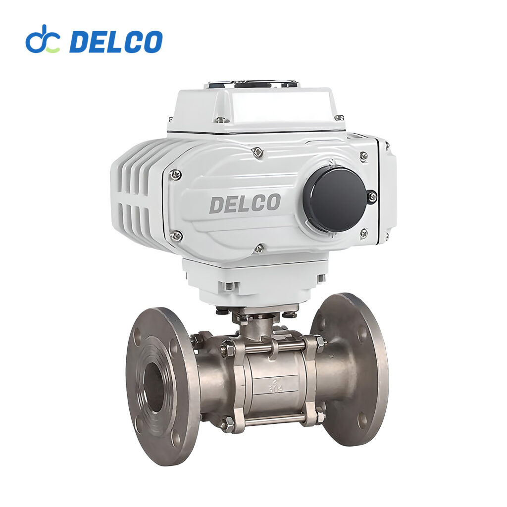 DELCO Electric 2 Way Flange Ball Valves With Actuator