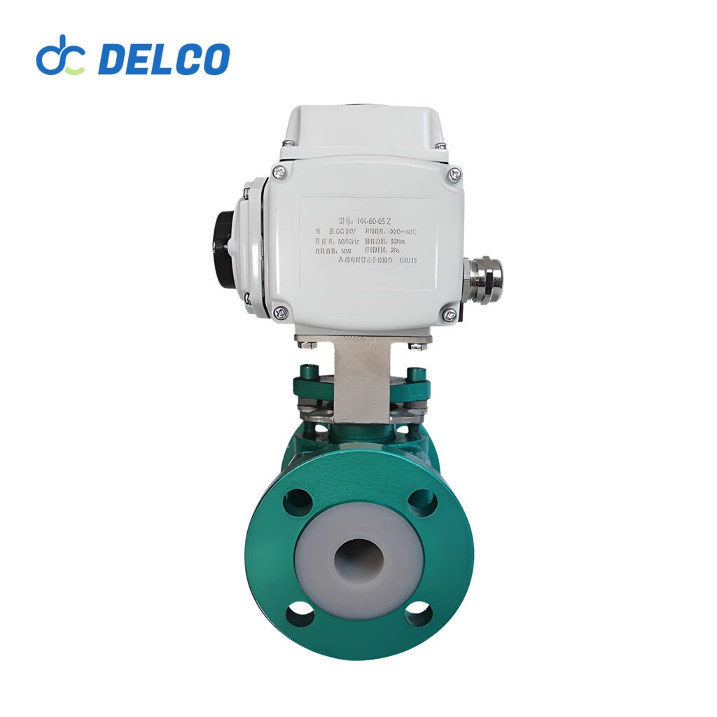 DELCO 220V Fluorine Lining Electric Actuator Ball Valves-DK55-CF ...