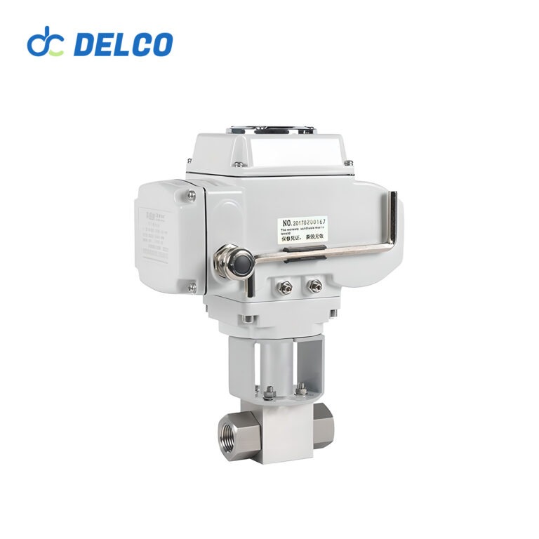DELCO High Pressure Stainless Steel Electric Actuated Ball Valves / Control Valves, Actuator ...