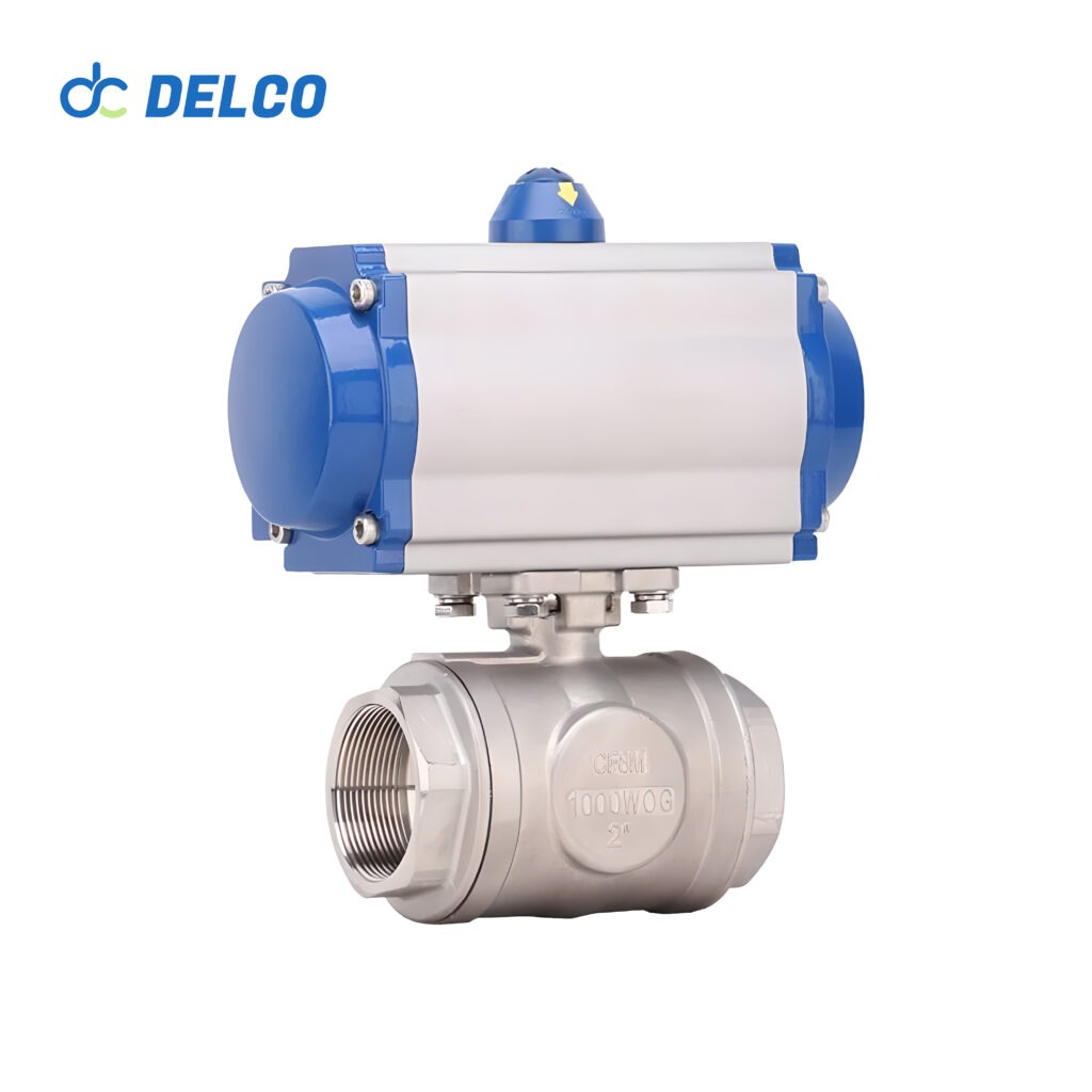Pneumatic 3-way thread ball valves-DK66-3T