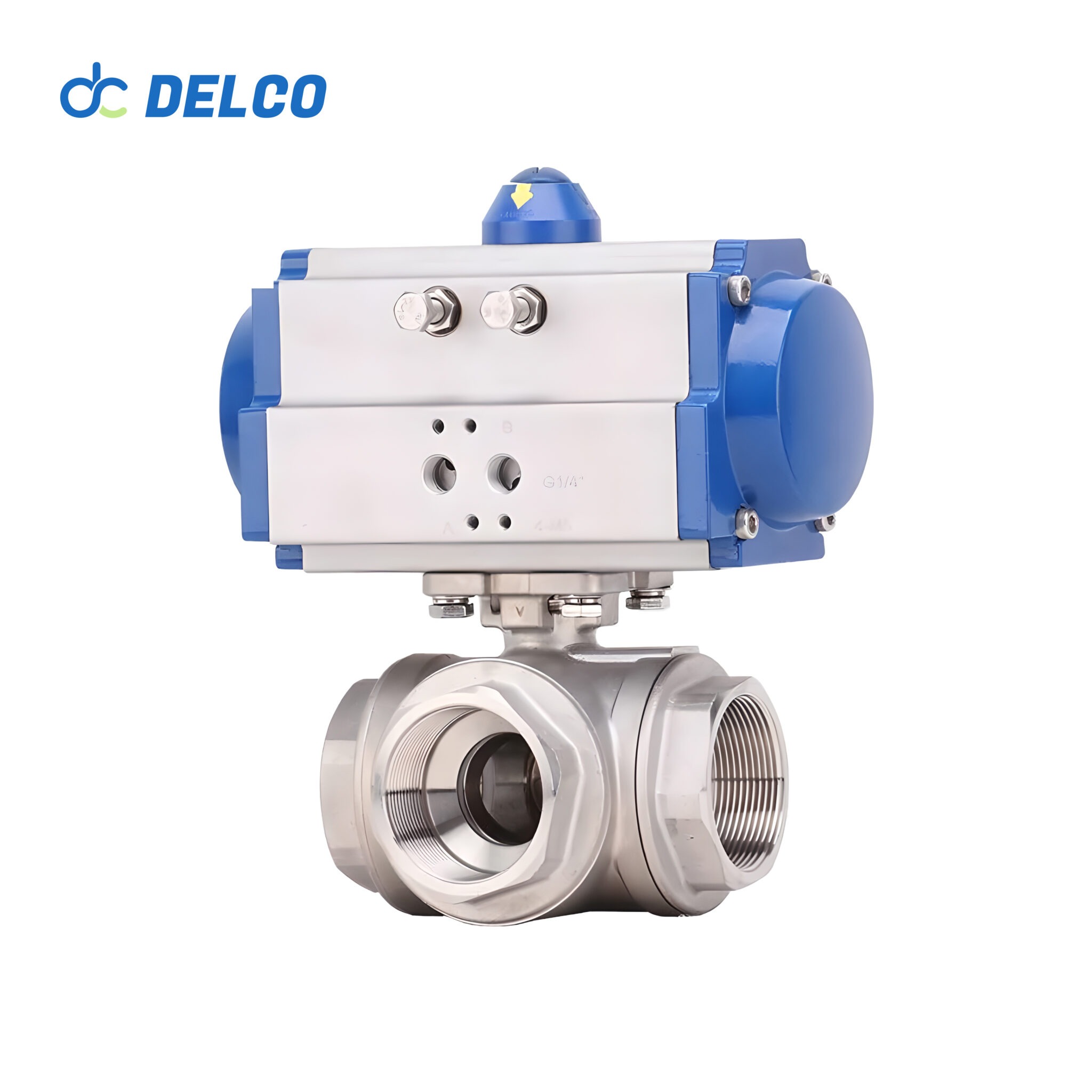 DELCO Pneumatic 3-way thread ball valves-DK66-3T - Control Valves ...