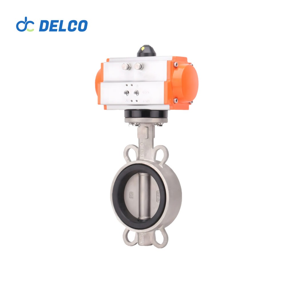 Stainless Steel Pnematic Operated Wafer Butterfly Valves