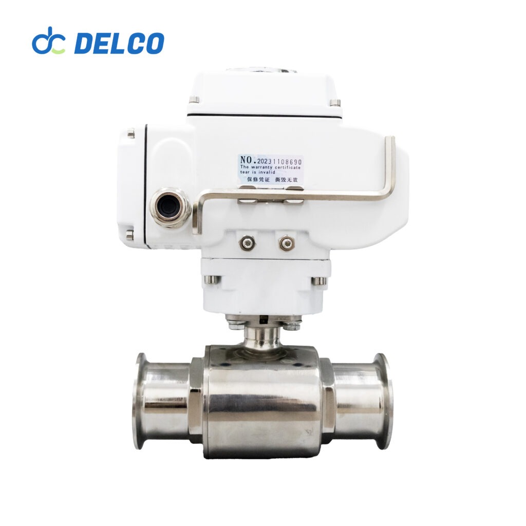 DELCO 3 Way Food Grade Stainless Steel Sanitary Electric Ball Valves ...