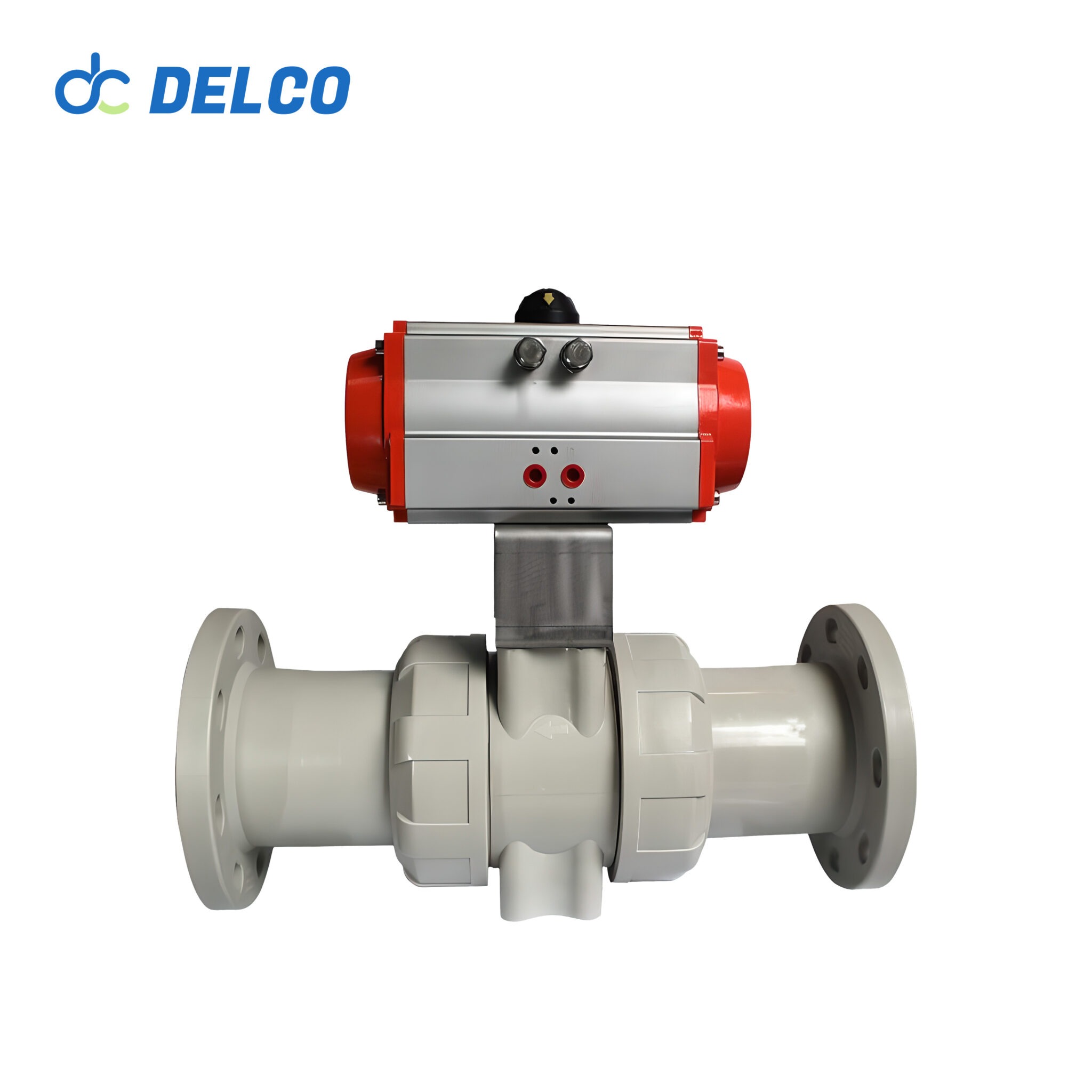 Pneumatic 2-way PVC flange ball valves-DK66-PVF