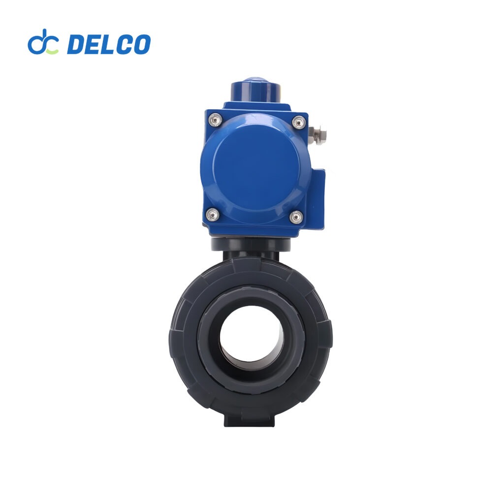 DELCO Pneumatic Actuated Double Union PVC Ball Valves