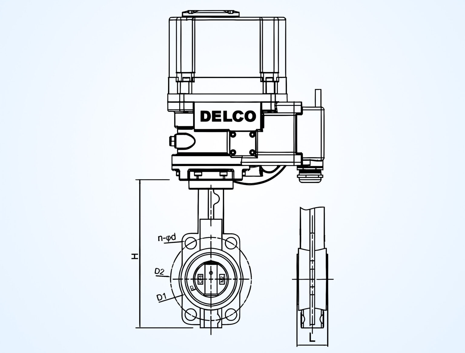 DELCO Valve Explosion proof Electric Wafer Type Butterfly Valves ...
